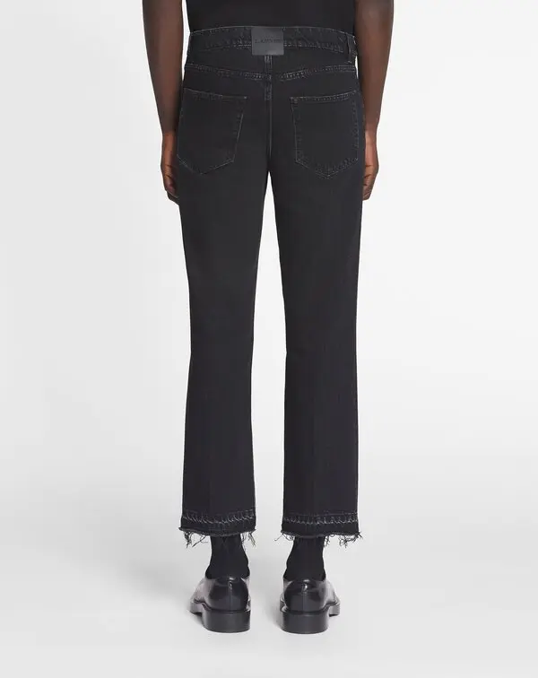 LANVIN Logo Patch Straight Leg Jeans