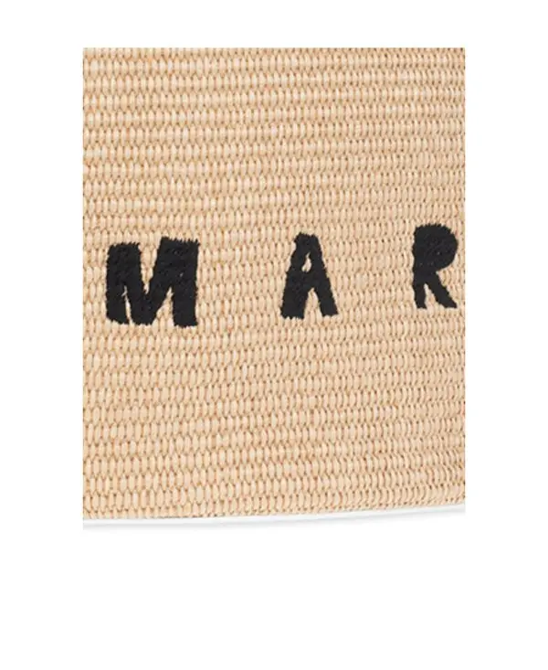 Marni Logo Embroidered Tote Bag - Nude
