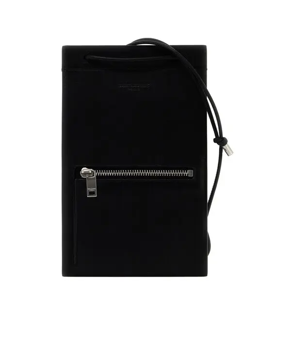 Saint Laurent Zip Detailed Card Holder - Black