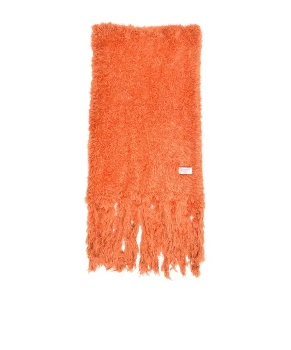 BONSAI Fluffy Frayed Scarf - Orange