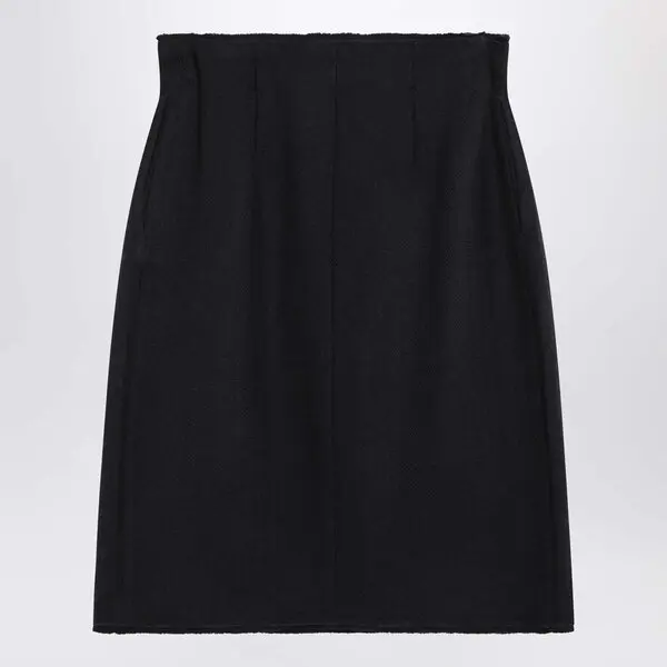 Prada Chevron Wool Midi Skirt