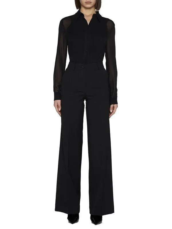 P.a.r.o.s.h High-waisted Palazzo Trousers - Black