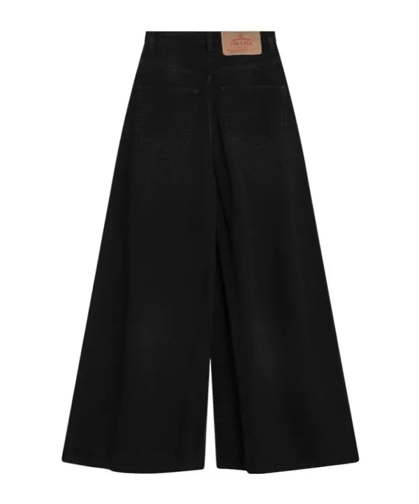 Prada Logo Patch Wide-leg Jeans