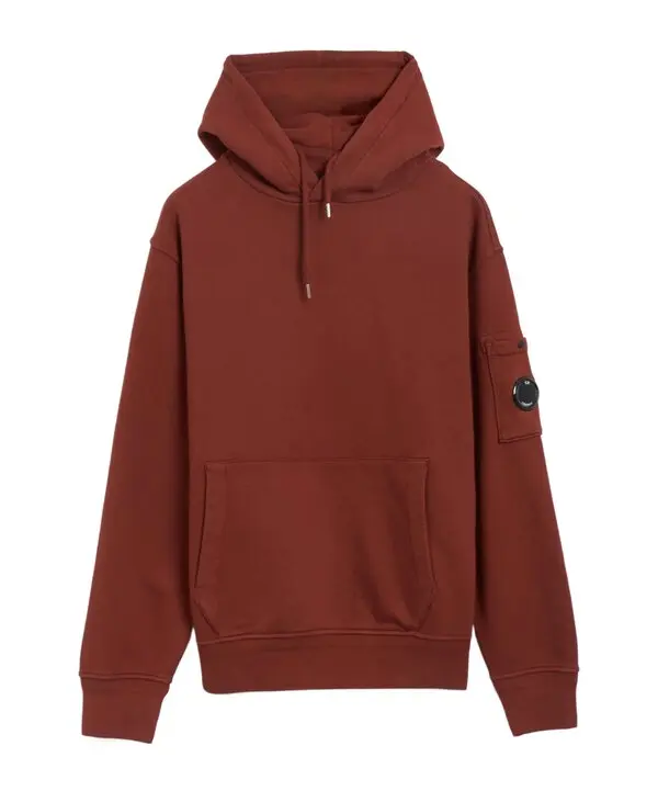 C.P. COMPANY Lens-detail Hoodie - Burgundy Red