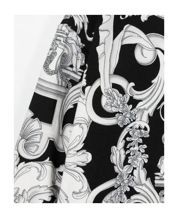 Versace Barocco Print Hooded Sweatshirt Dress