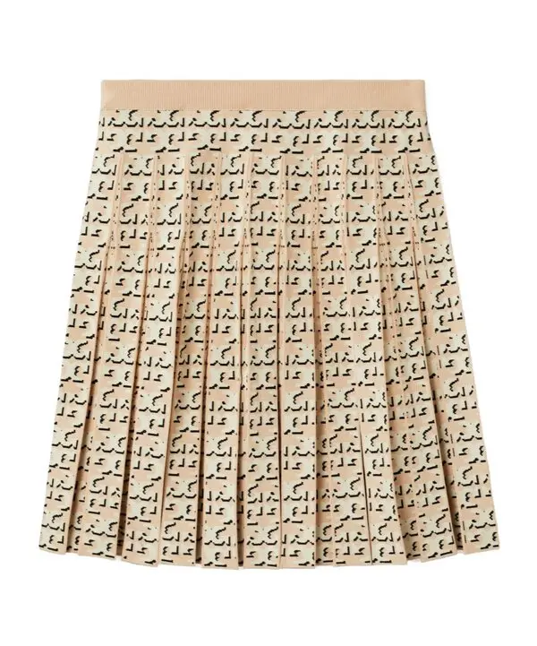 Tory Burch T Monogram Pleated Mini Skirt - Nude