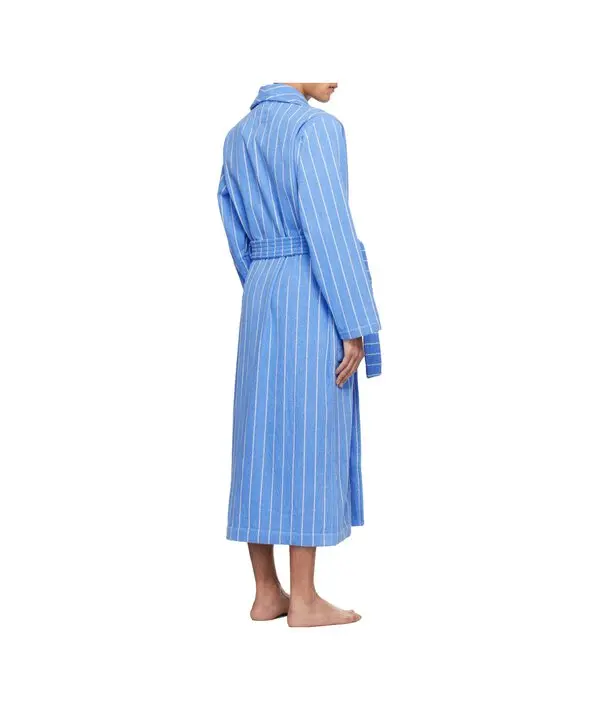 TEKLA Striped Bathrobe With Ties - Blue