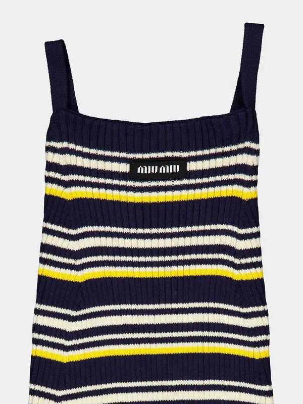 Miu Miu Striped Mini Dress - Blue