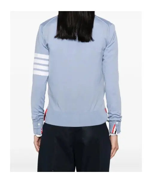 Thom Browne 4-bar V-neck Knitted Cardigan