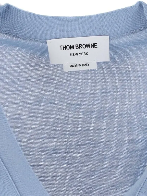 Thom Browne 4-bar V-neck Knitted Cardigan