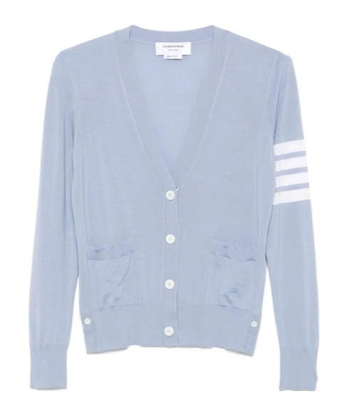 Thom Browne 4-bar V-neck Knitted Cardigan