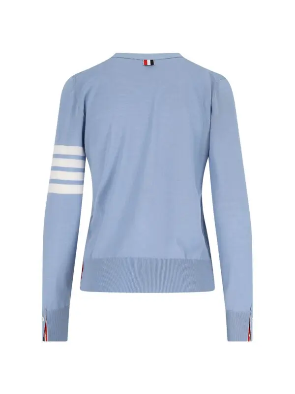 Thom Browne 4-bar V-neck Knitted Cardigan