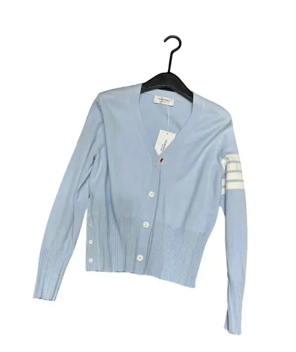 Thom Browne 4-bar V-neck Knitted Cardigan