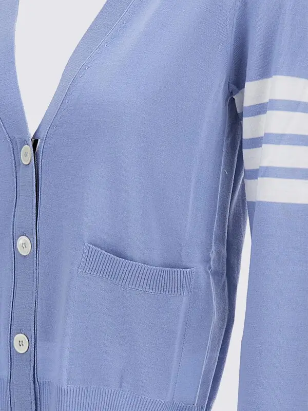 Thom Browne 4-bar V-neck Knitted Cardigan