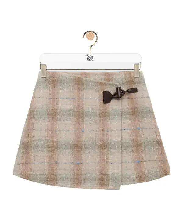 Loewe Checked Mini Skirt - Light Brown