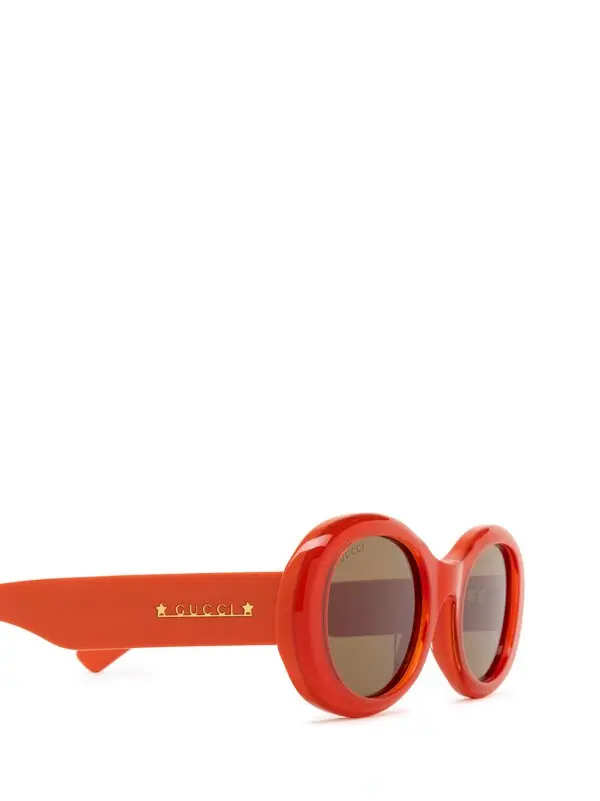 Gucci Oval Frame Sunglasses - Brown
