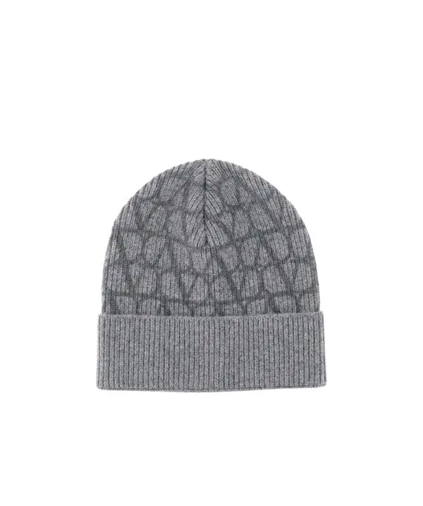 Valentino Garavani Monogrammed Beanie - Gray