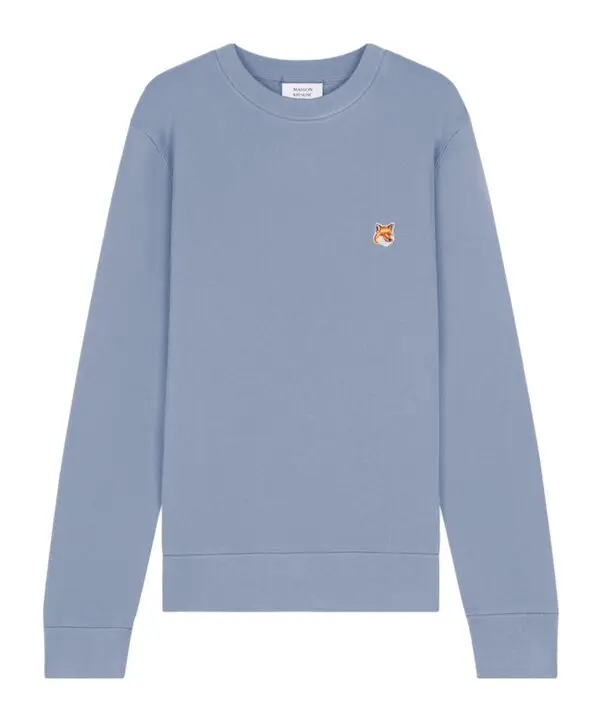 Maison Kitsuné Fox Head Patch Crewneck Sweatshirt - Blue