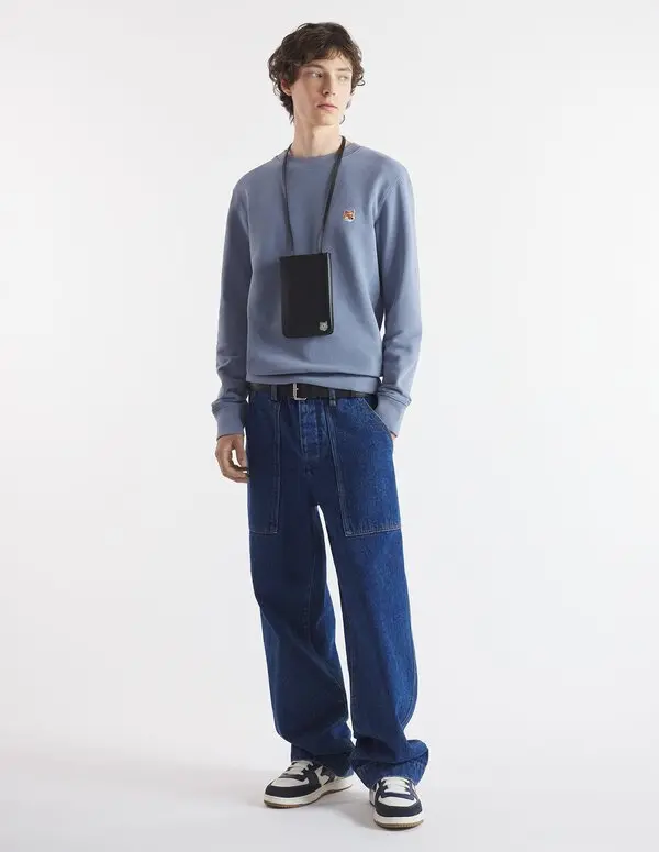 Maison Kitsuné Fox Head Patch Crewneck Sweatshirt - Blue