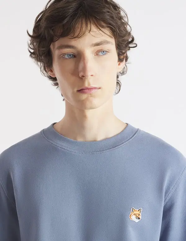Maison Kitsuné Fox Head Patch Crewneck Sweatshirt - Blue
