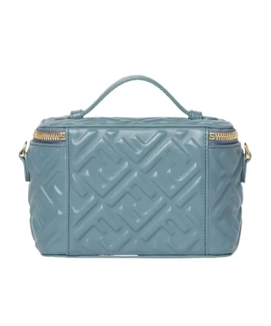 Fendi Vanity Ff-motif Mini Crossbody Bag - Blue