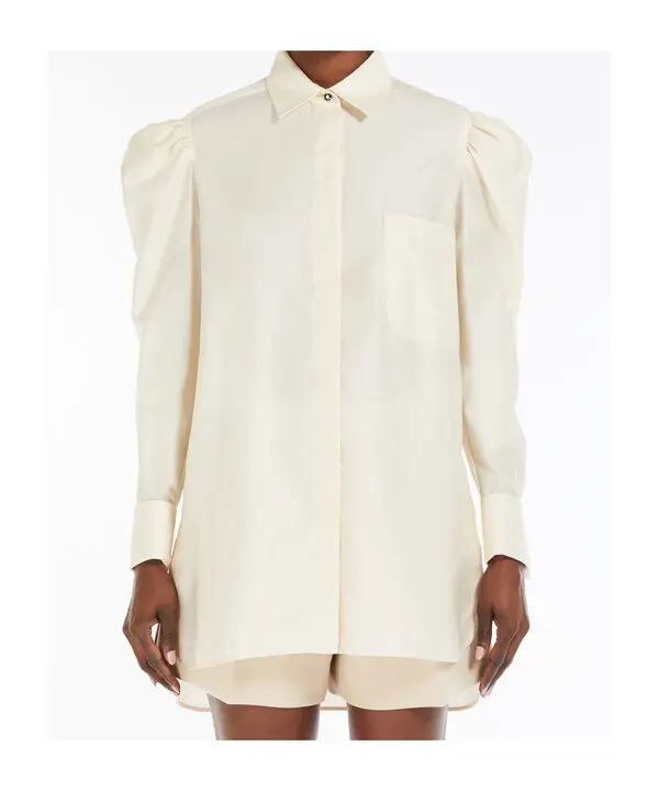 Max Mara Faraday Puff-sleeved Shirt - Wool White