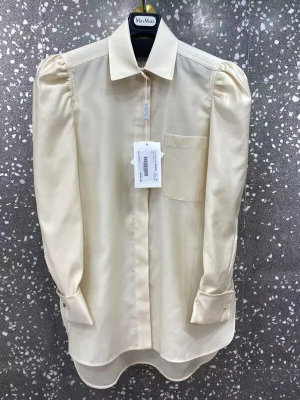 Max Mara Faraday Puff-sleeved Shirt - Wool White
