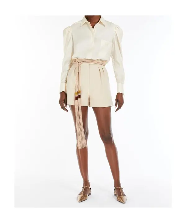Max Mara Faraday Puff-sleeved Shirt - Wool White