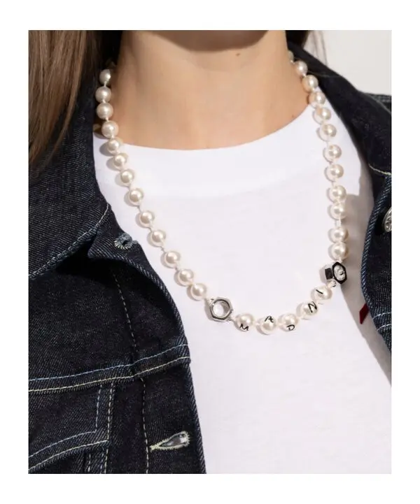 Marni Embellished Pearl Necklace - Yellow