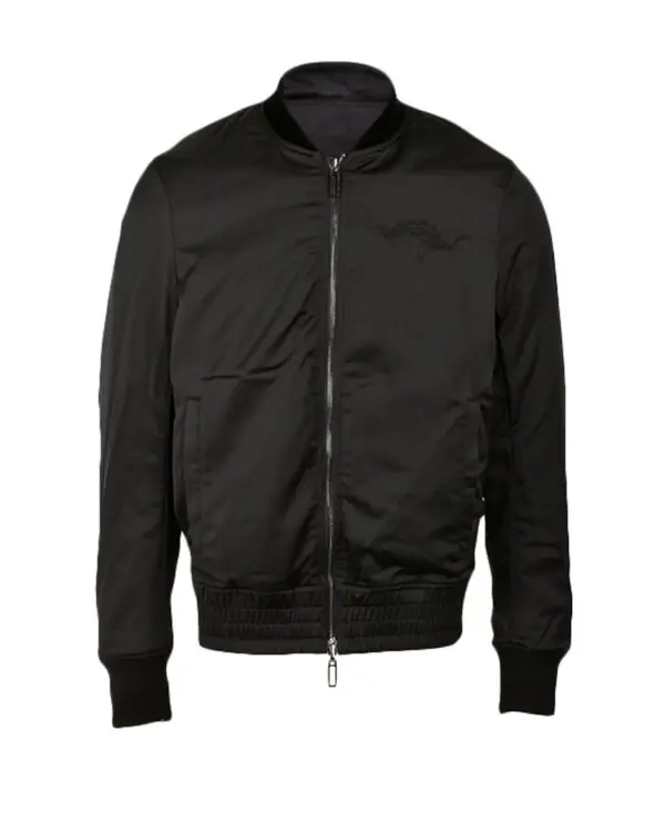 Emporio Armani Logo Baseball Jacket - Black