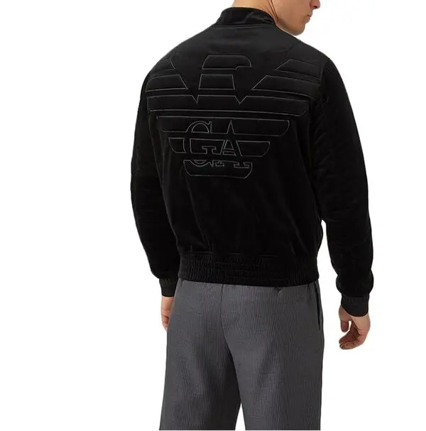 Emporio Armani Logo Embroidered Reversible Bomber Jacket