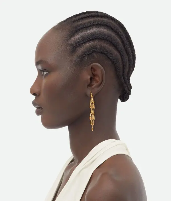 Bottega Veneta Yellow Gold Sardine Earrings