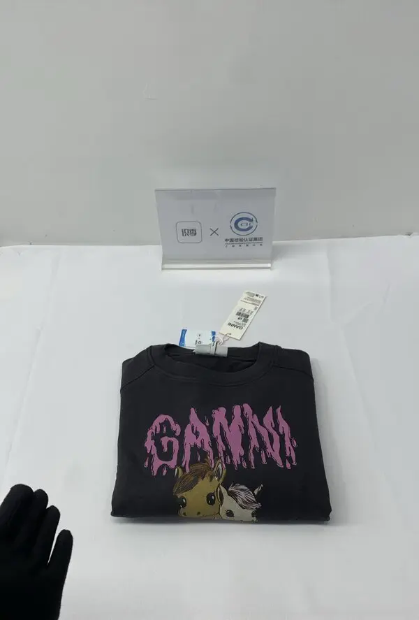 GANNI Isoli Jersey Sweatshirt With Graphic Print - Phantom Color