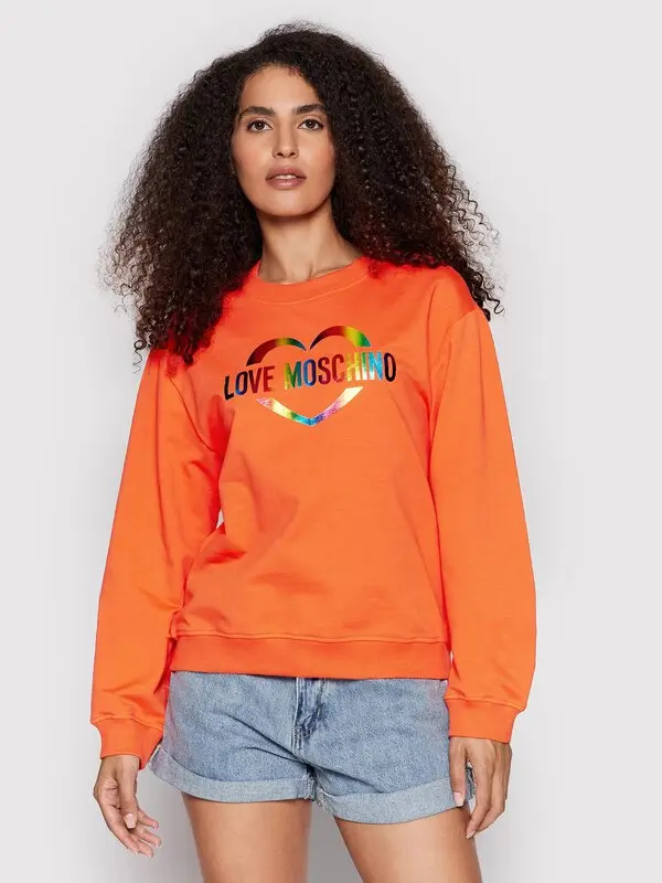 Moschino Heart Logo Sweatshirt - Orange