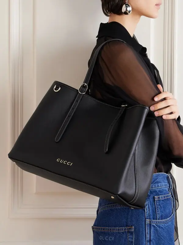 Gucci Gg Emblem Medium Tote Bag - Black