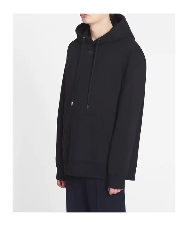 LANVIN Logo Embroidered Drawstring Hoodie