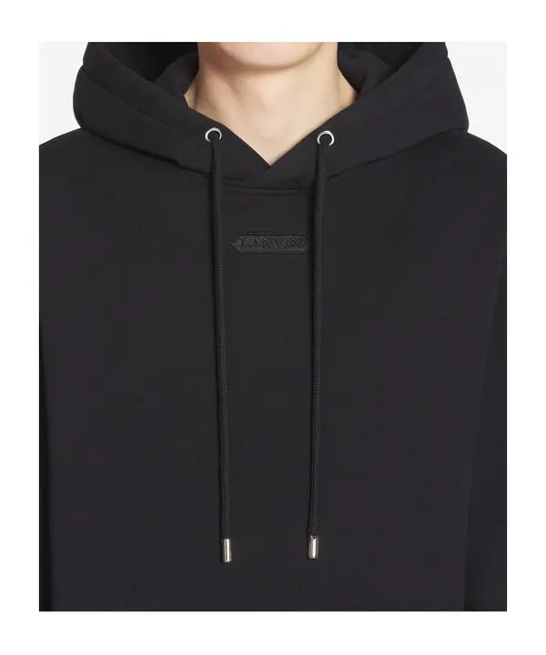 LANVIN Logo Embroidered Drawstring Hoodie