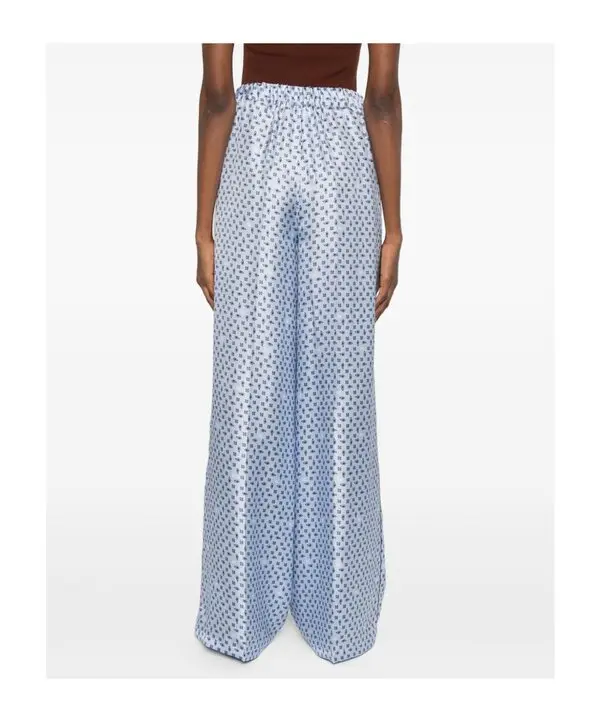 Max Mara X E. Marinella Printed Wide-leg Trousers - Blue