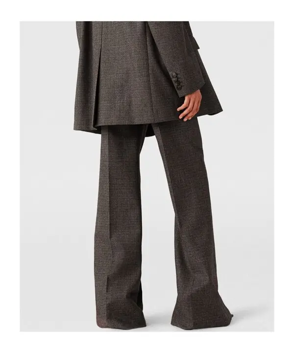 Stella McCartney Flared Pants With Stretch Pleats - Black