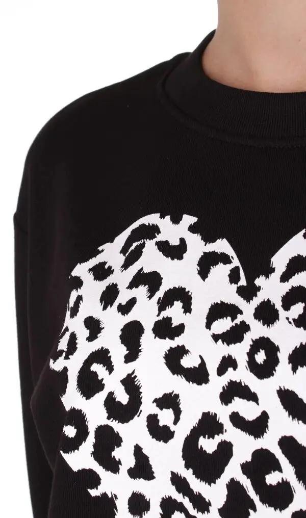 Moschino Leopard Heart Logo Sweatshirt