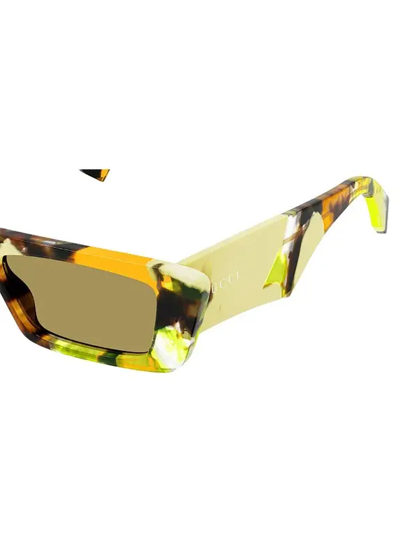 Gucci Rectangular Acetate Sunglasses - Brown