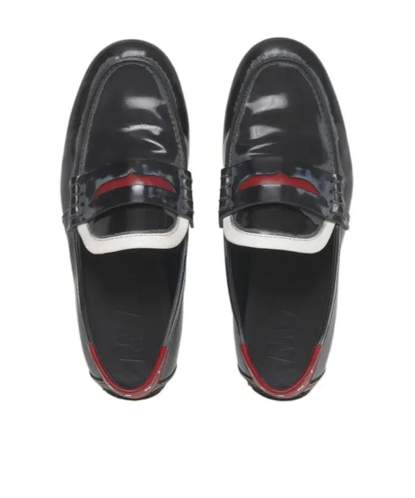Marni Logo Tab Leather Moccasins