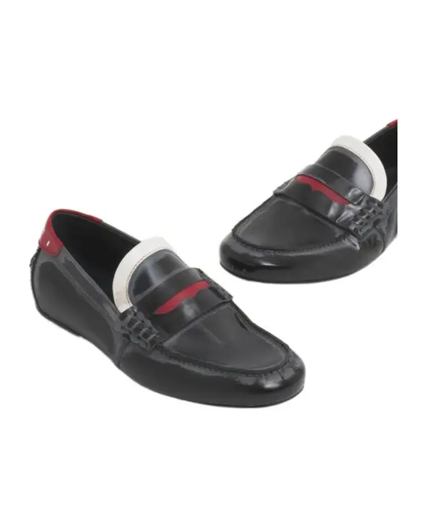 Marni Logo Tab Leather Moccasins