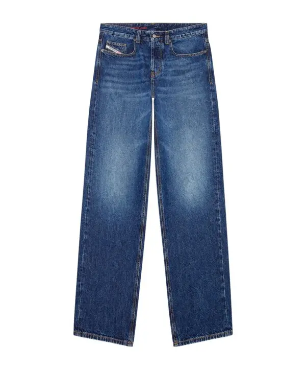 DIESEL® D-macro Logo Patch Jeans - Medium Blue