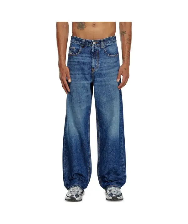 DIESEL® D-macro Logo Patch Jeans - Medium Blue