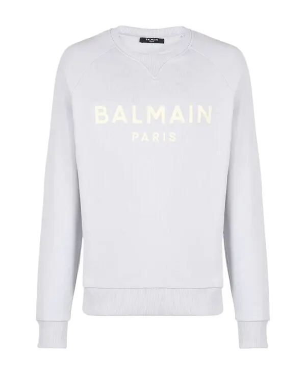 Balmain Cotton Printed Logo Sweatshirt - White
