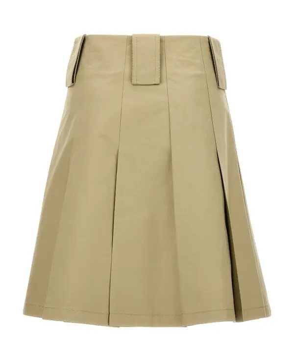 Burberry Pleated A-line Midi Skirt - Nude