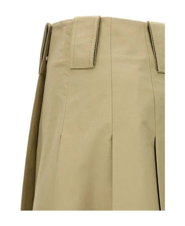 Burberry Pleated A-line Midi Skirt - Nude