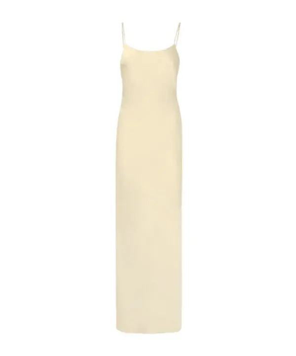 Andamane Ninfea Satin Slip Maxi Dress - Vanilla
