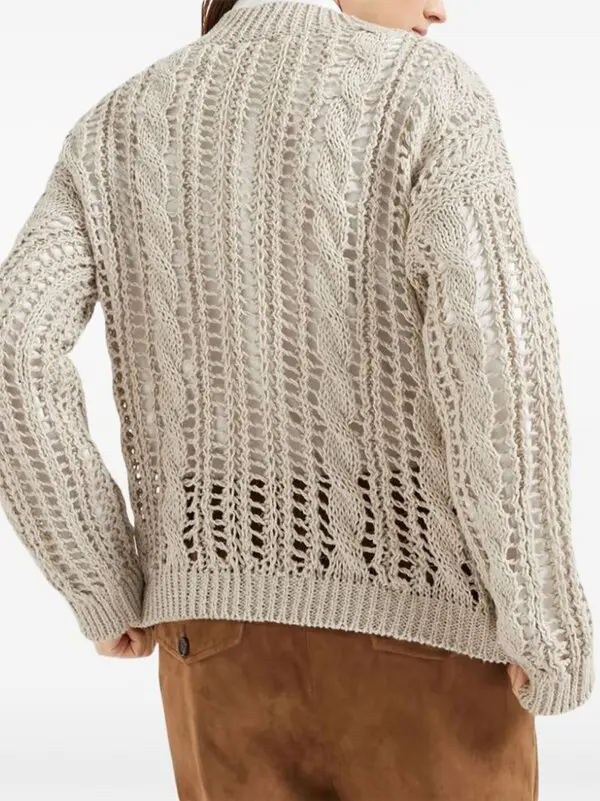 Brunello Cucinelli Cable Knit Mesh Jumper